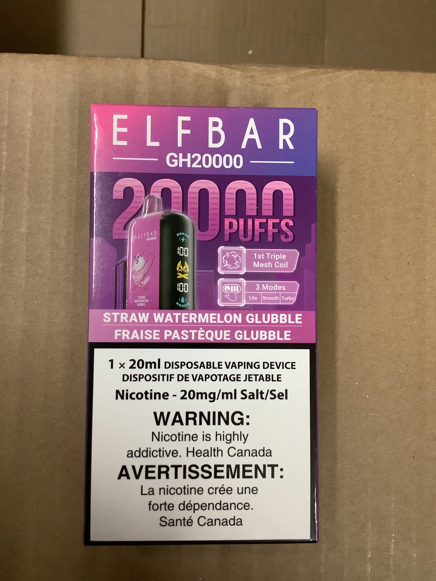 ELF BAR Disposable GH20000 Straw Watermelon Glubble ONT – Vape Collective